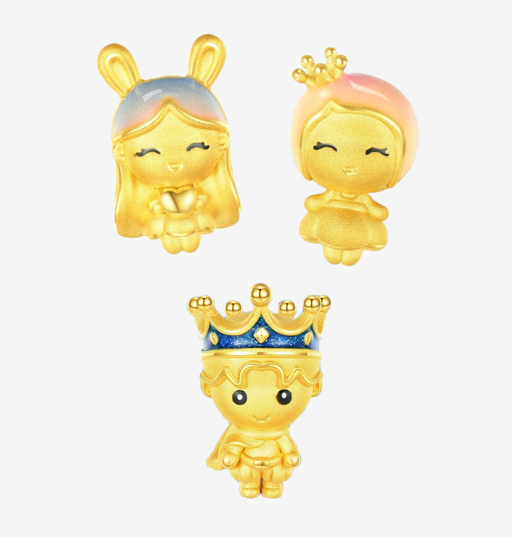 First · Fairy Tale Series 24K Gold Enamel Princess and Prince Charm Se ...