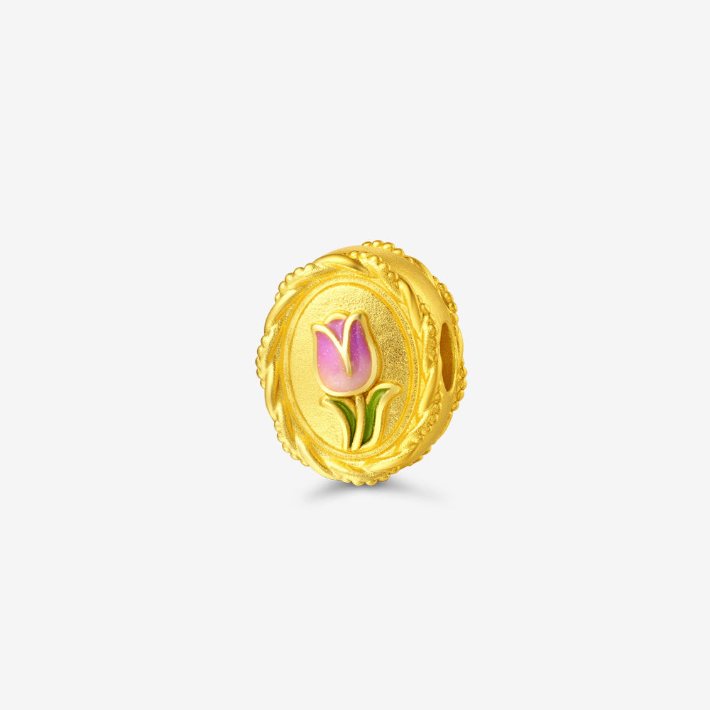 Monet Garden Series 24K Gold Enamel TULIP ROPE Charm – chowtaiseng
